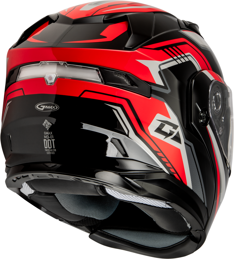 Gmax MD-01S Transistor Modular Snow Helmet Red Black Electric Shield ...