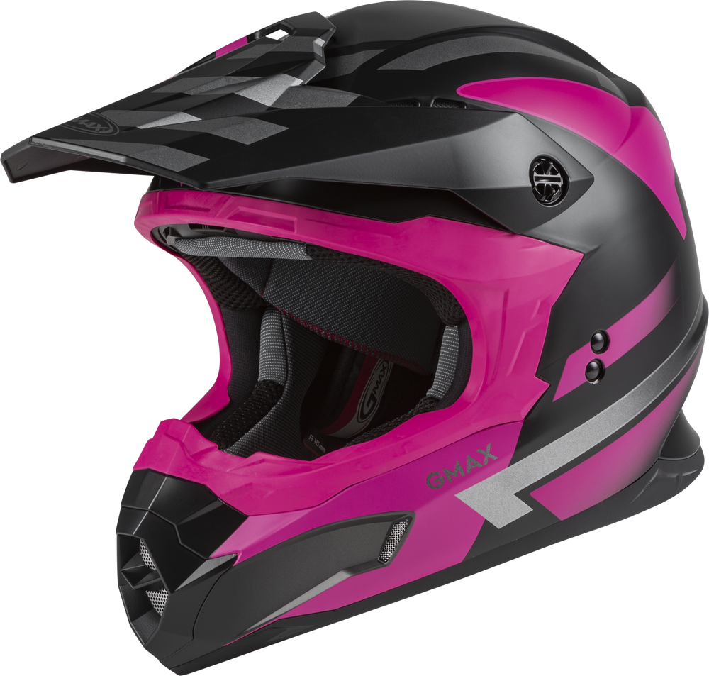 Gmax MX-86 Off Road Helmet Matte Black/Pink/Silver Size Medium ...