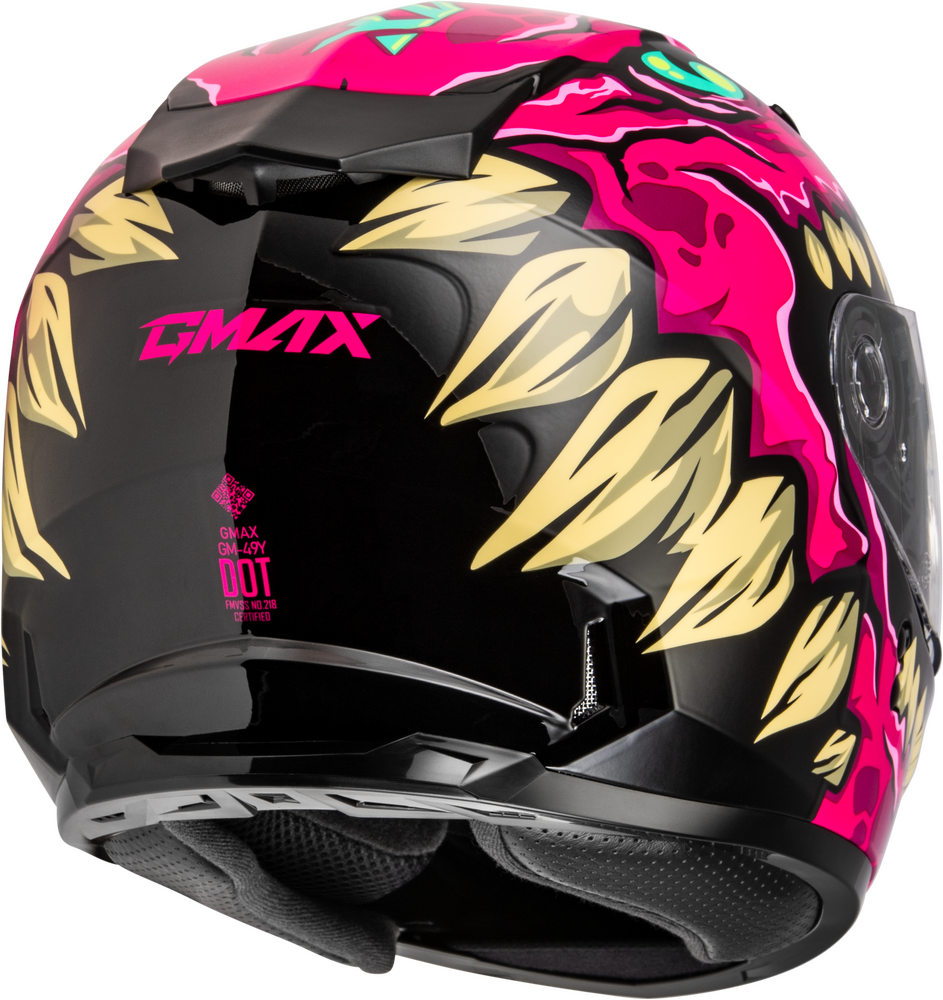 Gmax GM-49Y Youth Full Face Helmet Drax Graphic Pink Dual Lens ...