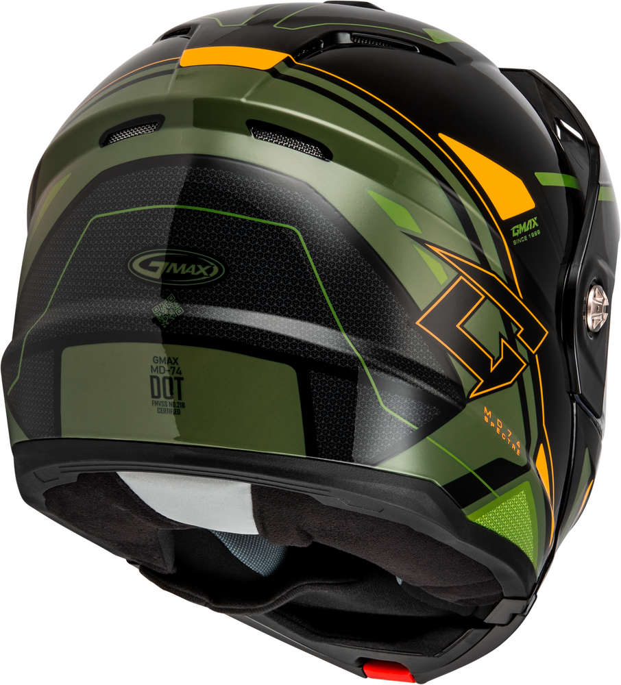 Gmax MD-74S Spectre Snow Helmet Black Green Dual Lens – HelmetCountry.com