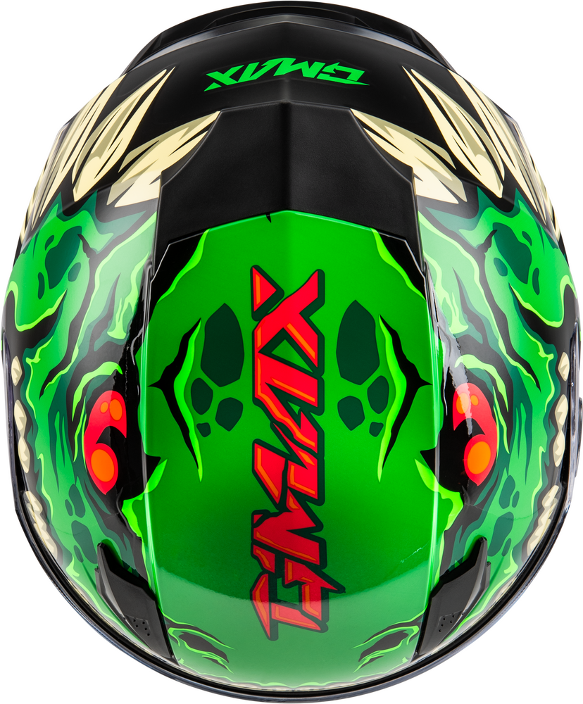 Gmax GM-49Y Youth Full Face Helmet Drax Graphic Green Electric Shield ...