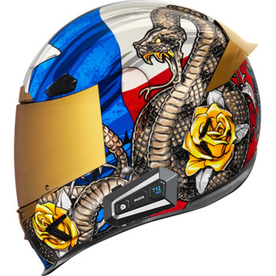 Icon Airframe Pro Full Face Bluetooth Helmet Tejas Libre Glory ...