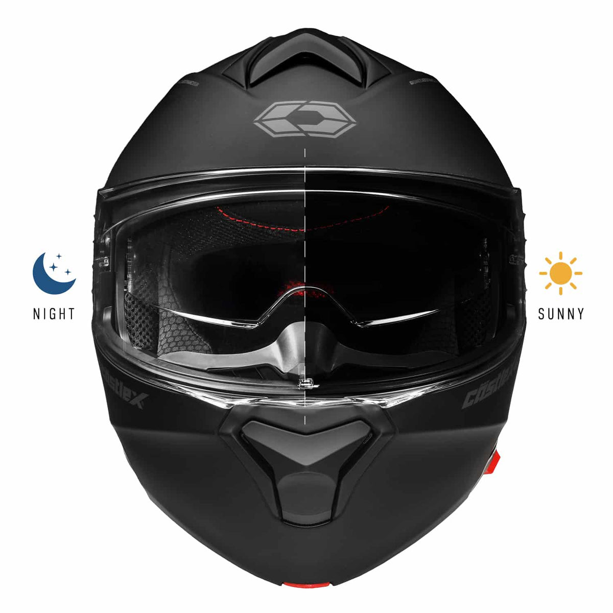 Castle X CX935 Modular Helmet Photochromic Shield Matte Black ...