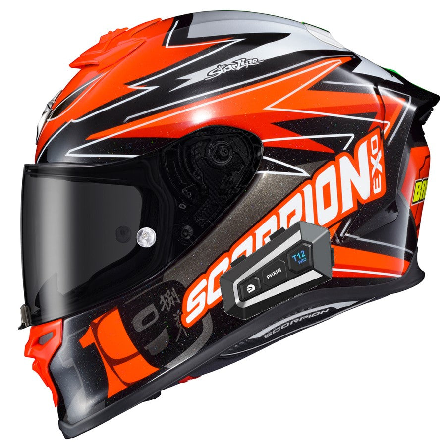 Scorpion EXO EXO-R1 Air Full Face Bluetooth Helmet Bautista Red/Black ...