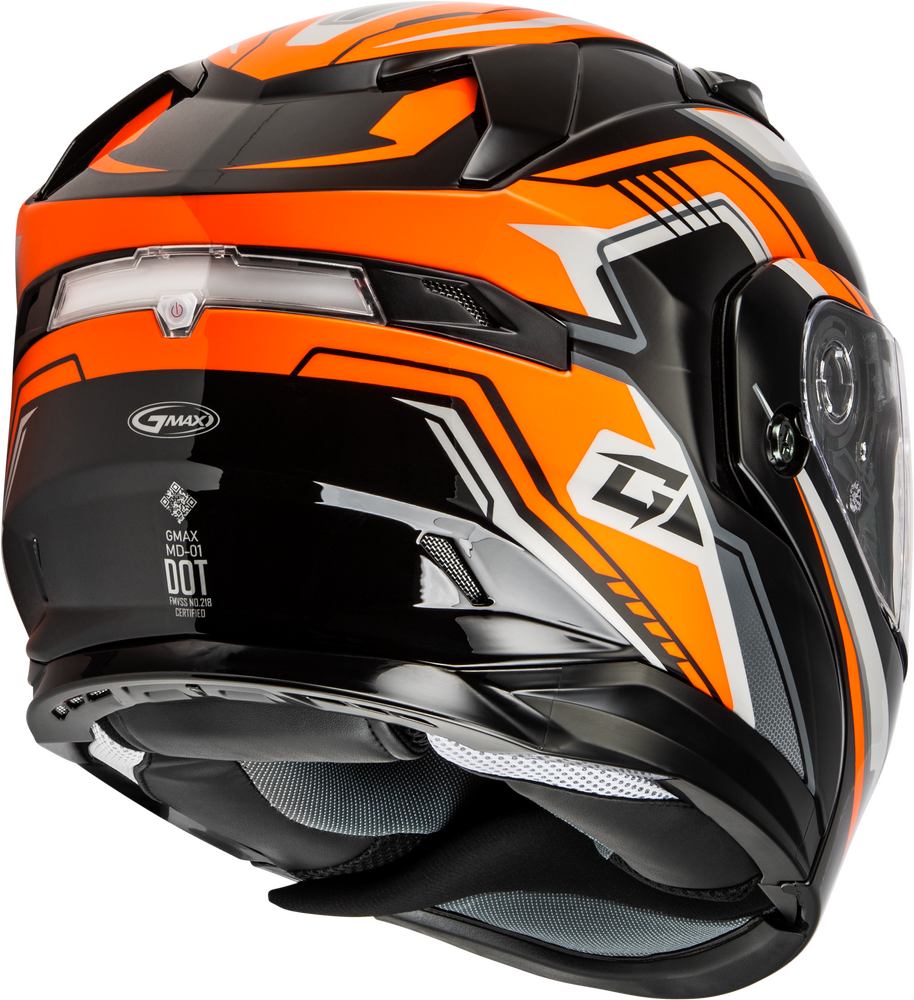 Gmax MD-01S Transistor Snow Helmet Orange Black Electric Shield ...