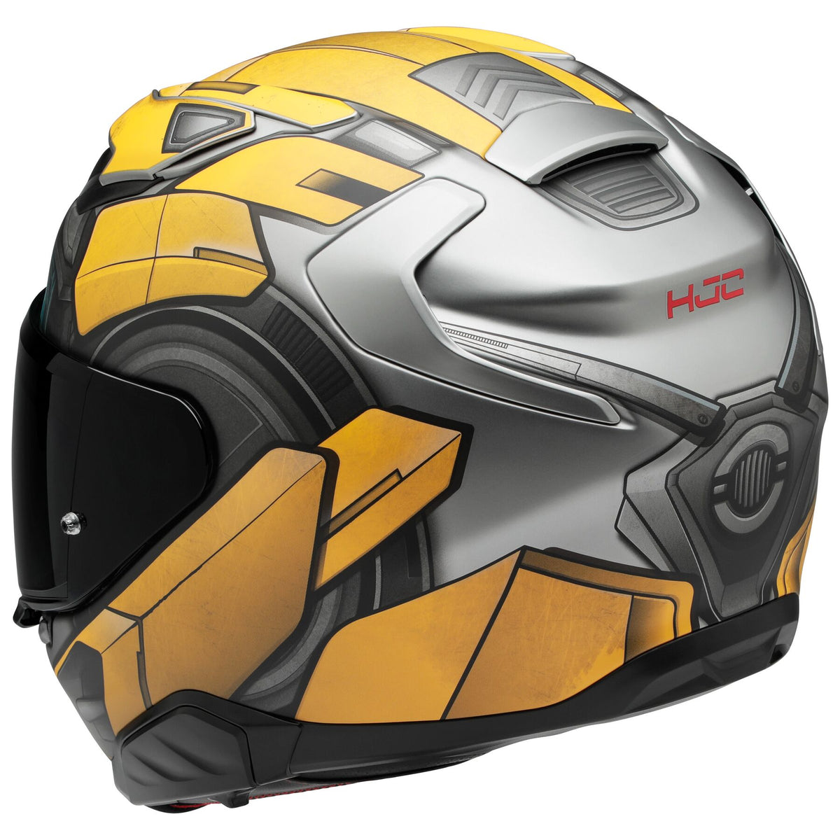 HJC F71 Full Face Bluetooth Helmet Bumblebee MC-3SF 11b Installed ...