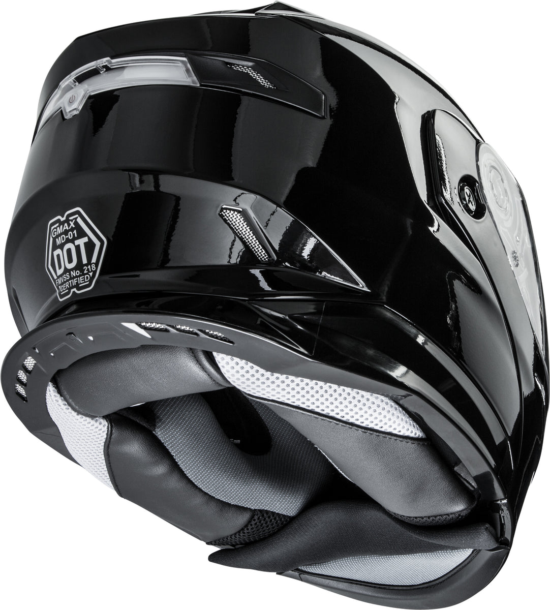Gmax MD-01S Modular Bluetooth Snow Helmet Gloss Black Electric Shield ...