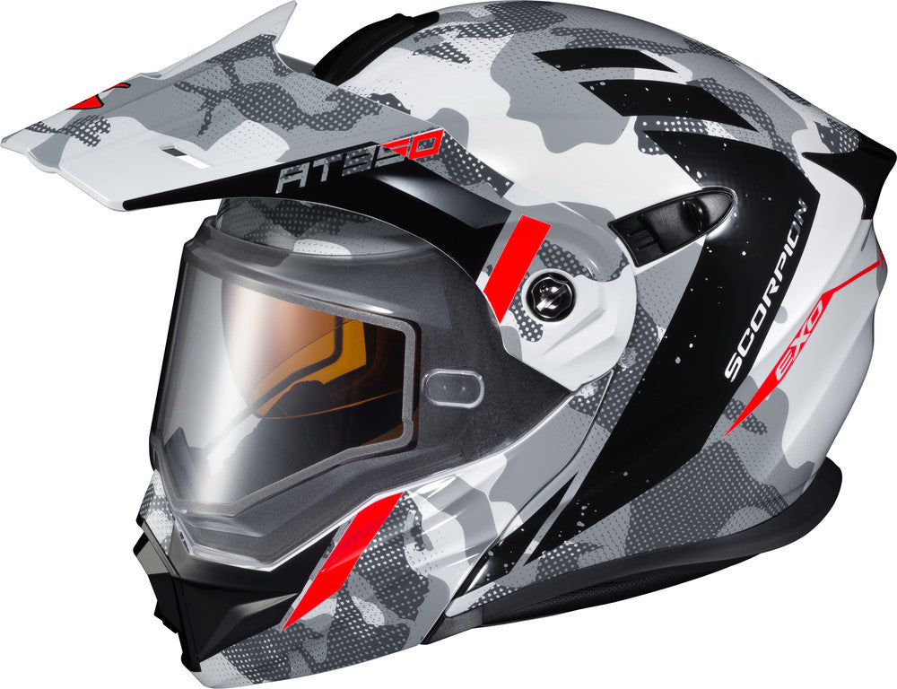 Scorpion EXO-AT950 Dual Sport Modular Snow Helmet Outrigger White Grey ...